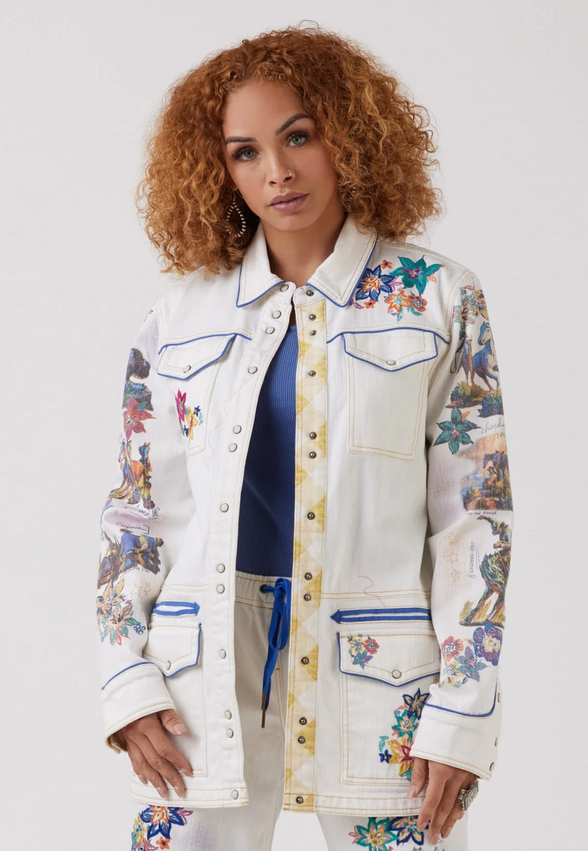 Double D Ranch Long White Ranch Romance Denim Jacket C3330 – Saratoga ...