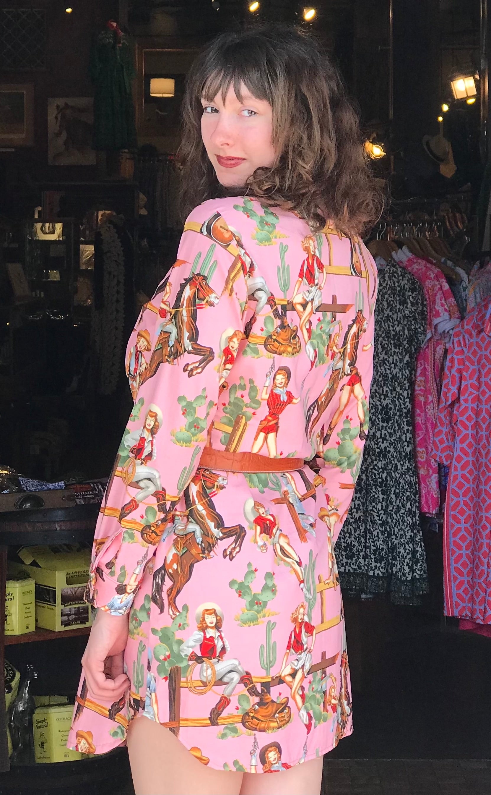 Silverado Shirt Dress Cowgirl Pink Vintage Style – Saratoga Saddlery ...