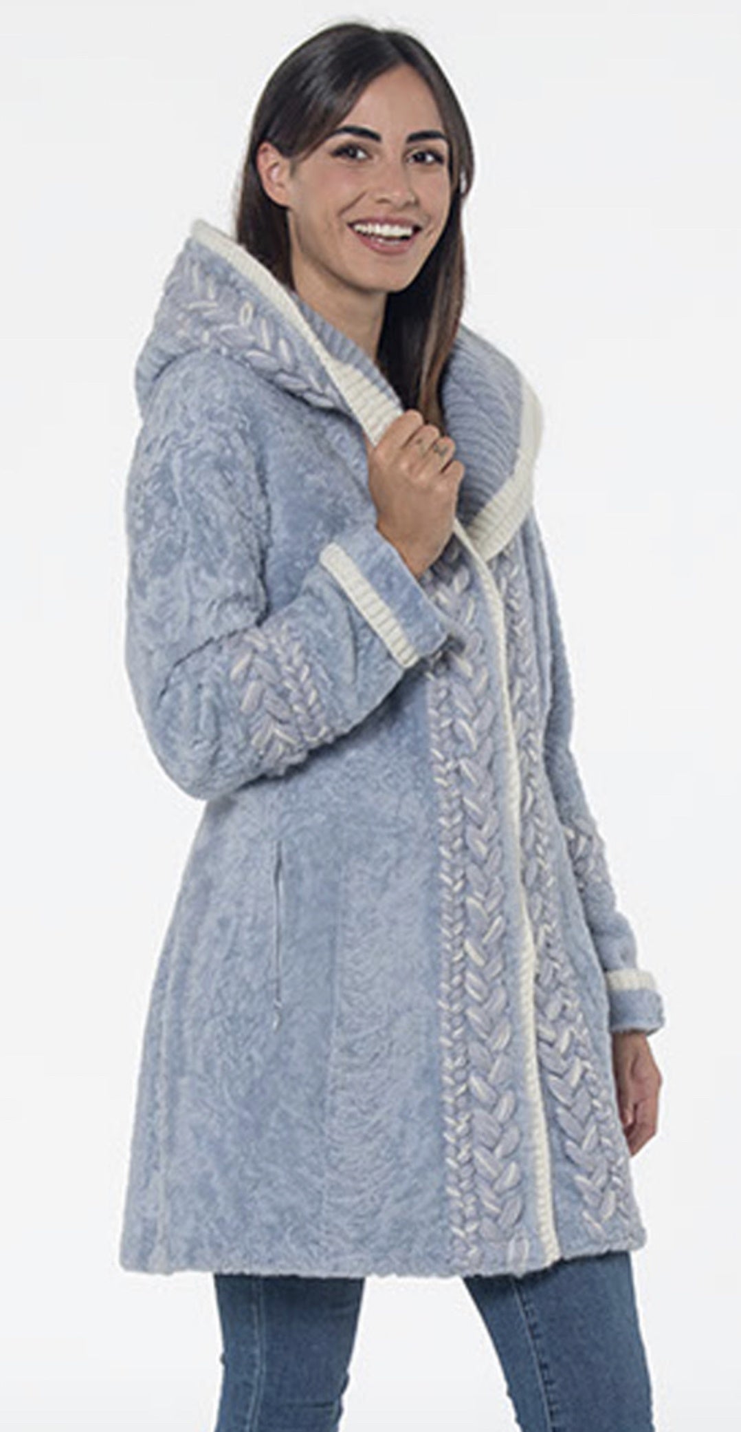 Bergen of Norway Heidi Blue Shearling Reversible Coat – Saratoga ...