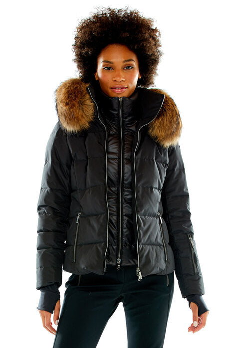 M Miller Kloe Winter Jacket in Black Raccoon Trim SK2727 BF FW25 ...