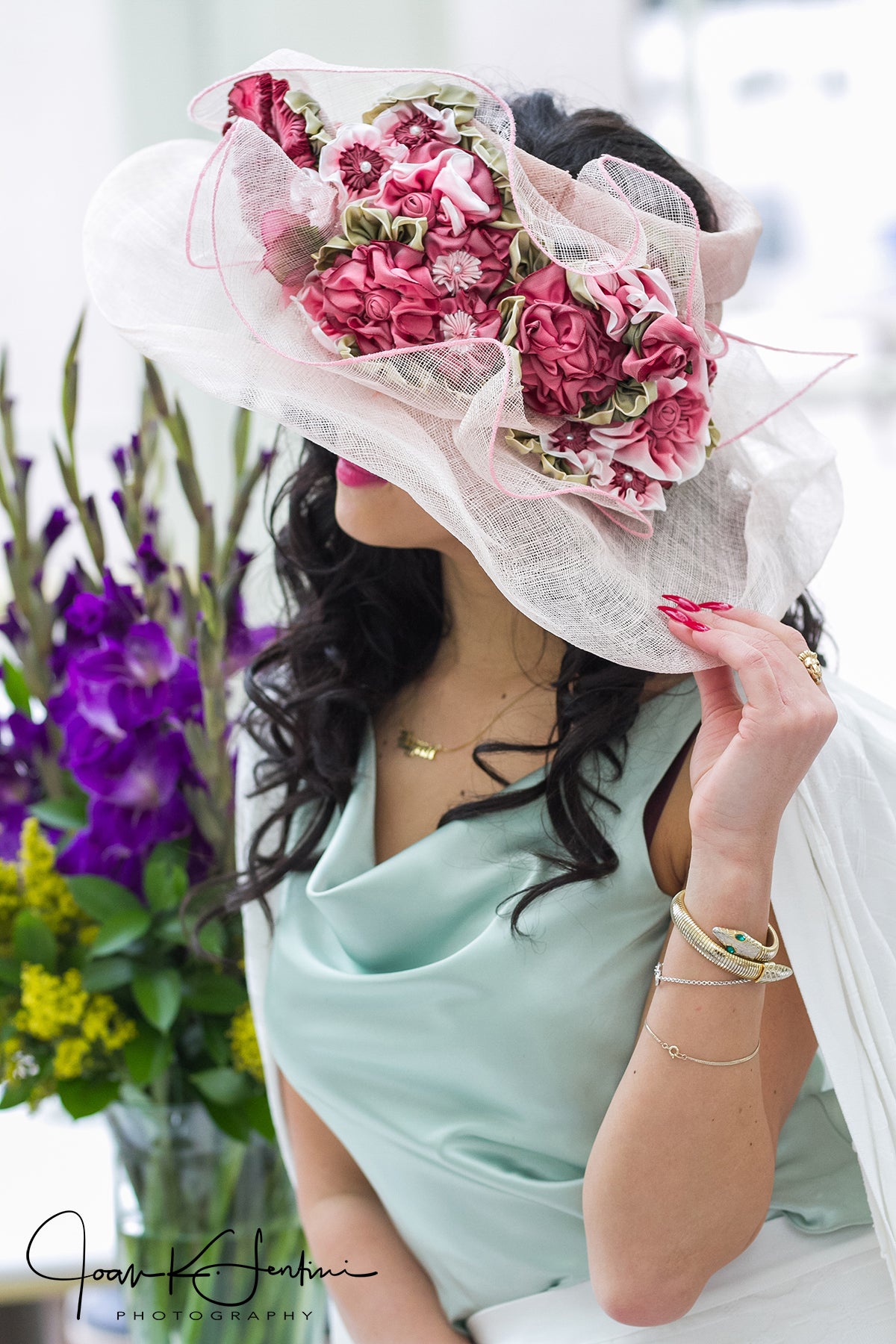 Le Beau Chapeau by Nancy Matt Blush Pink Roses Racetrack Hat – Saratoga ...